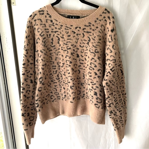 Lulus | Sweaters | Lulus Sweater Flirtatious Blush Pink Leopard Print ...